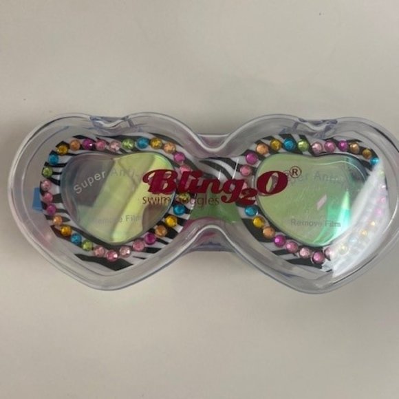 Bling2o | Accessories | Heart Shaped Goggle With Rhinestones | Poshmark